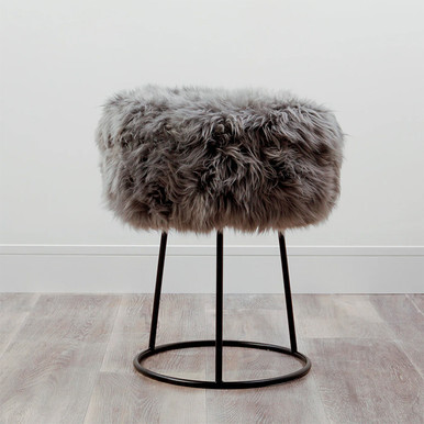 Native Natural Sheepskin Stool Grey Sheepskin – Natural Luxury by 4 ...