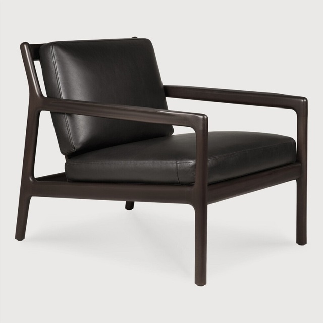 Ethnicraft Mahogany Jack Lounge Chair black leather by 4 Living ...