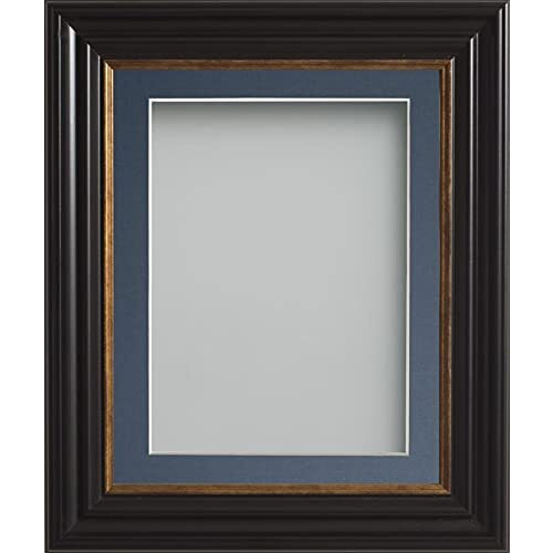 Frame Company Emson Black Picture Photo Frame with Blue Mount - A4 for ...