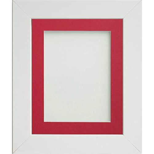 Frame Company Watson Range White 9x7 inch Picture Photo Frame with Red ...