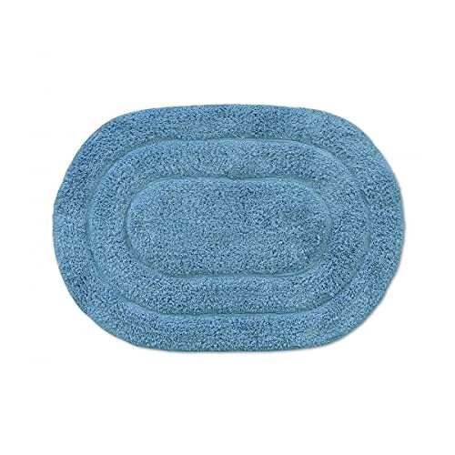 Home Linge Passion Oval Bath Mat Sky Blue 100% Cotton 60 x 90 cm 1500 g ...