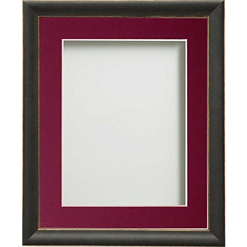Frame Company Darcy Black Picture Photo Frames with Plum Mount, 6x4 for ...