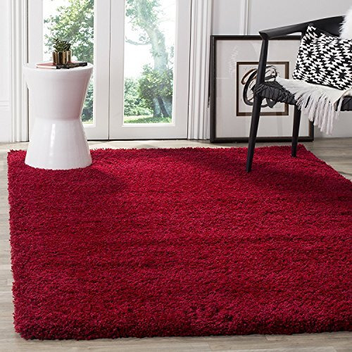 "Bravich RugMasters Wine Red Extra Extra Large Rug 5 cm Thick Shag Pile ...