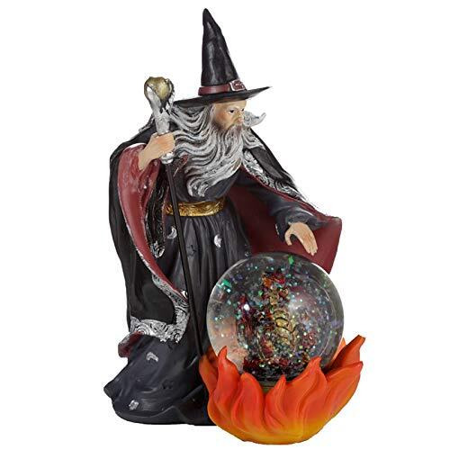 Puckator Spirit of the Sorcerer - Fire Dragon Wizard Snow Globe ...