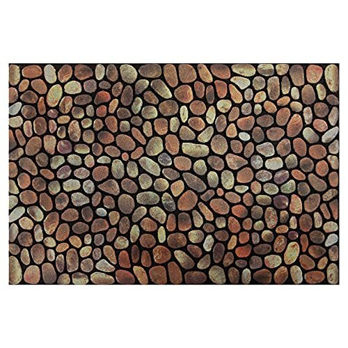 Nicoman Pebble Stone Pattern Barrier Doormat Eco-Friendly Scrape and ...