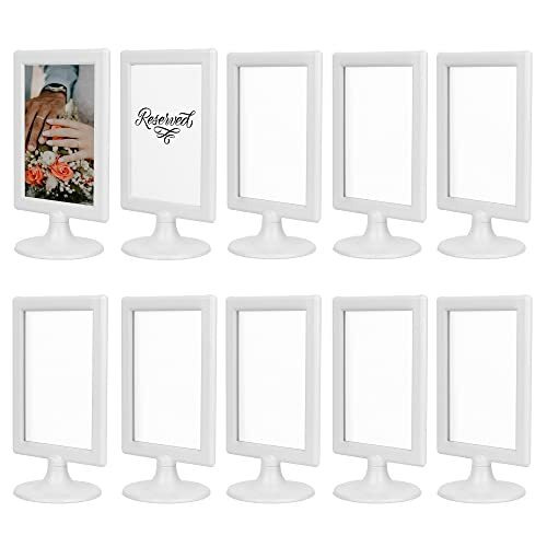 ALBEN Double Sided Standing Picture Frames - (White, 10 count) 4x6 Inch ...
