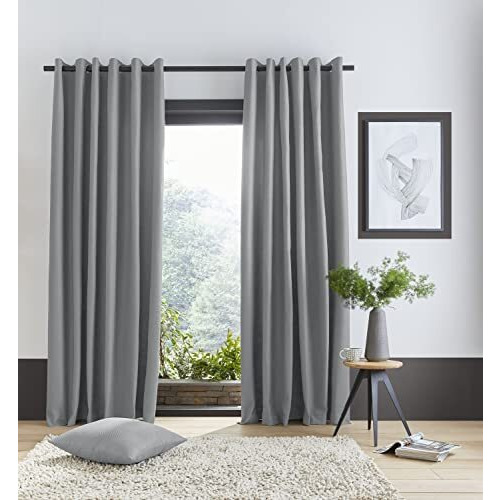 Catherine Lansfield Pinsonic Chevron Thermal Eyelet 4654 Inch Curtains ...