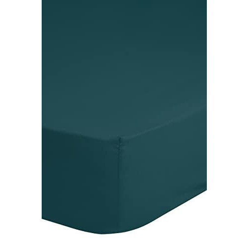 Fitted Sheet 200 x 220 cm Jersey (30 cm Corners) Petrol, Bed Sheet for ...