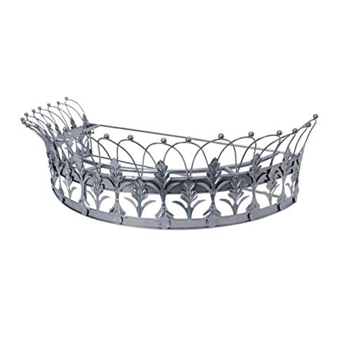 Creative Co-op Decorative Metal Curtain or Canopy Crown, Silver Finish ...