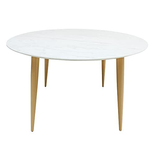 Bo Living Milano Round Dining Table, White top with oak legs, W120xD120xH75cm by Amazon ...