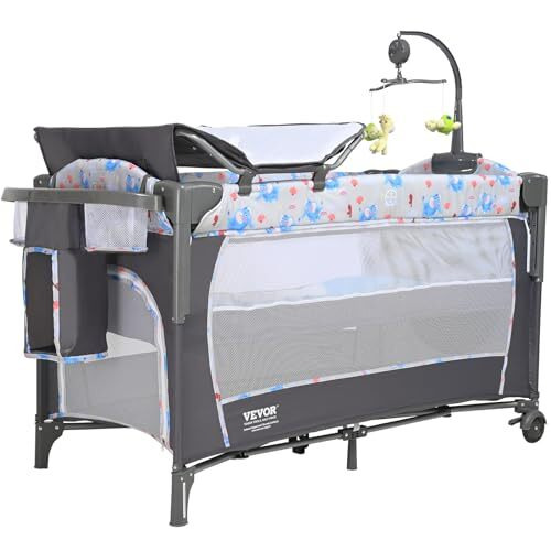 VEVOR 77 lbs Load Capacity, Easy to Fold Portable Bassinet Sleeper with ...