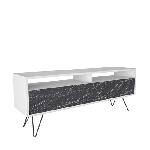 DECOROTIKA - Flay 140 cm TV Stand TV Unit TV Cabient with Two Cabinets ...