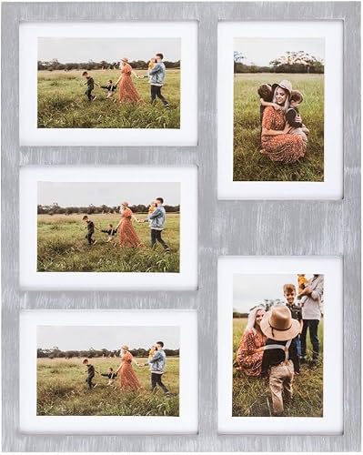 GLM 4x6 or 5x7 Collage Picture Frames for Wall, Holds 5 Photos, 5x7 ...