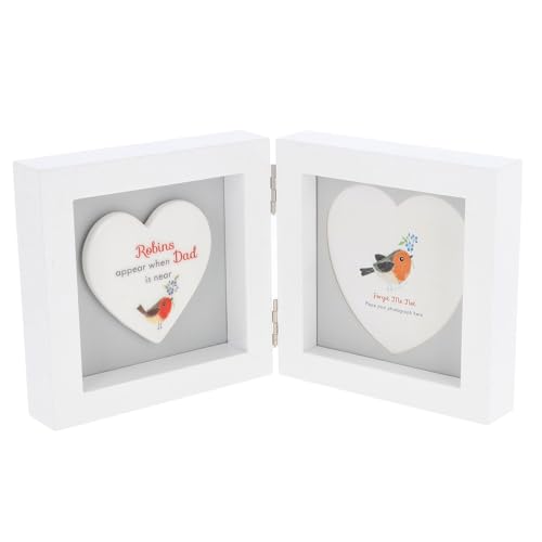 Shudehill Giftware Forget Me Not Robin Themed Love Heart Plaque & Photo ...
