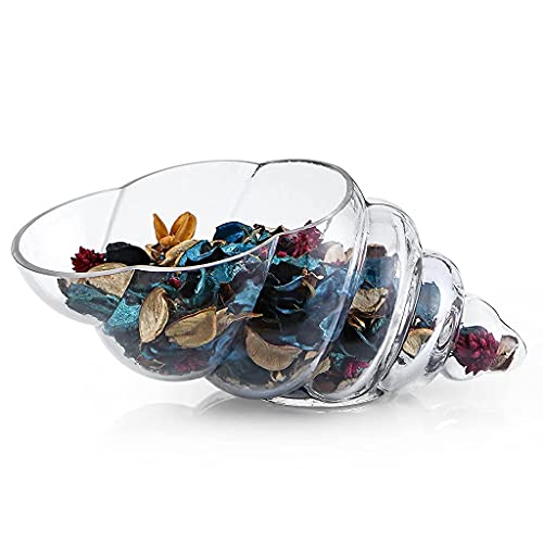 MDLUU Glass Shell Vase, 11-Inch Seashell Potpourri Holder, Large ...