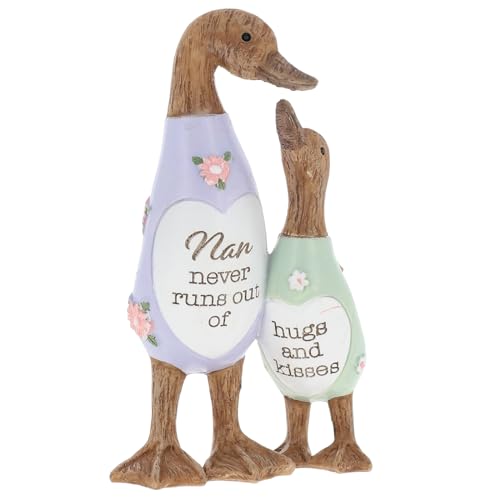 Shudehill Giftware Daisy Message Cute Wooden Duck Ornament - Mum, Nan ...