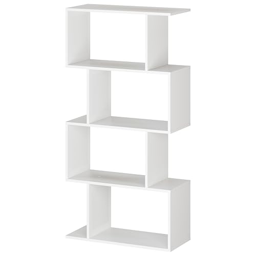 RICOO WM074-WM Shelf 140 x 70 x 30 cm, Standing Shelf, White Matt Wood ...