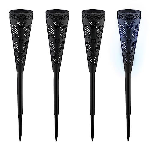Relaxdays Solar Set, Torch Design, Garden Lighting with Luminous Effect ...