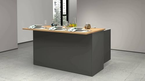 Dmora Patrizio Kitchen Island, Multi-Purpose Cabinet, Kitchen Cabinet ...