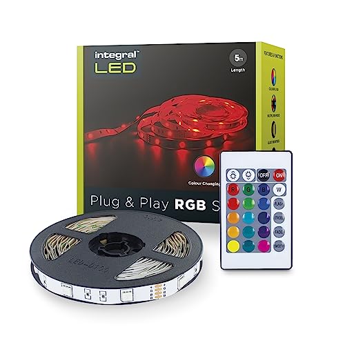 Integral LED 5m RGB Strip Light with UK Plug Adapter & IR Controller ...