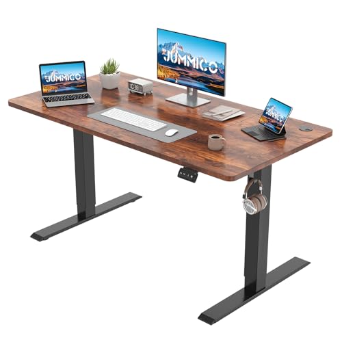 JUMMICO Electric Standing Desk, 140 x 60 cm Home Office Height ...