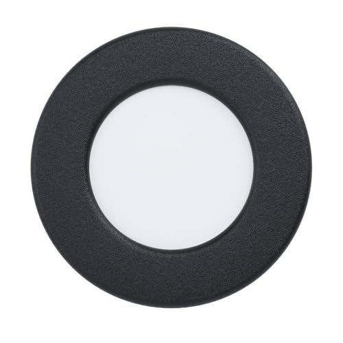 EGLO Recessed LED Ceiling spot Fueva 6, Round Bathroom Downlight, Black ...