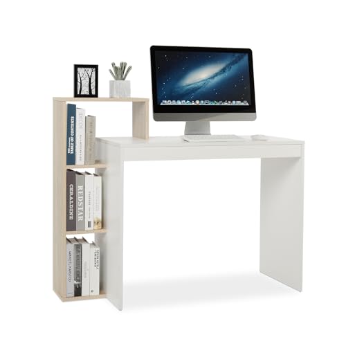 Mondeer Compact Computer Desk with 3 Storage Shelves, Space Saving ...