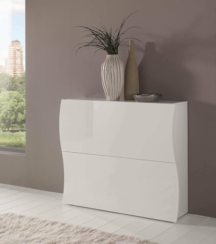 Dmora - Shoe Rack Andrea, Multipurpose cabinet with 2 flap doors ...