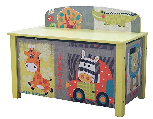 Liberty House Toys Wooden Kid Jungle Large Toy Box 49.5cm H x 68cm W x ...