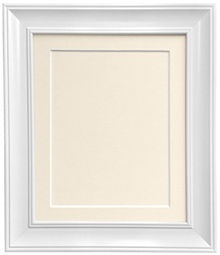 Scandi Vintage White Picture Photo frame with Ivory Mount and Backing ...