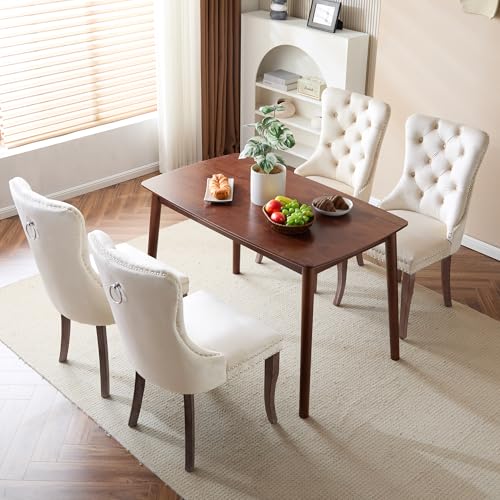 Merax Dining Chairs Set of 4, Modern Upholstered Seating for Kitchen ...