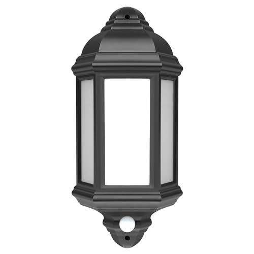 Bright Source Outdoor 7w Integrated LED 3-Sided Half Wall Lantern, PIR ...