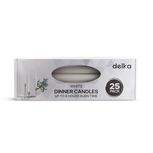 delka Dinner Candles, Tapered 8-Hour Burn Time Dinner Candles ...