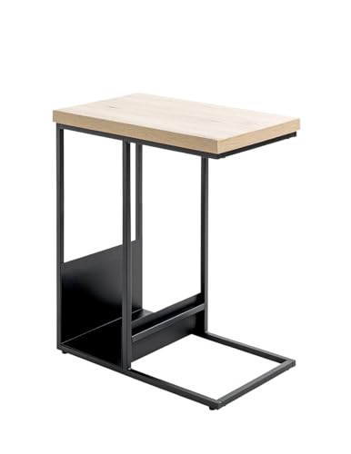 HAKU Möbel Side Table Oak Black MDF Metal Dimensions W 30 x H 60 x D 50 ...