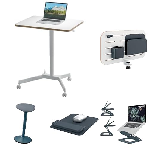 Leitz Ergo Compact Workstation Pro - Work Anywhere, Mobile sit/stand desk, Height-adjustable ...