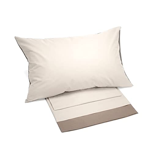 Caleffi Bedcover Sheets, Cotton, Natural, Single by Amazon | ufurnish.com