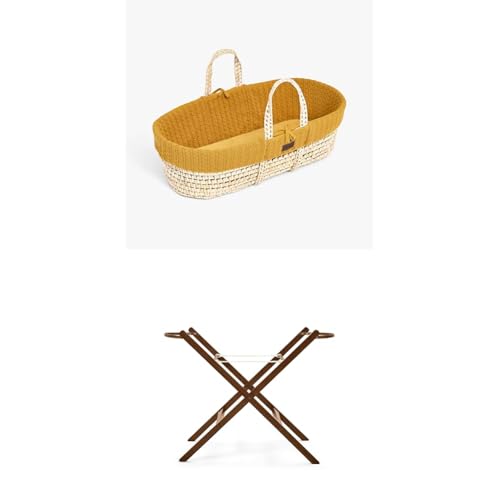 The Little Green Sheep Bundle - Knitted Moses Basket & Mattress, Honey ...