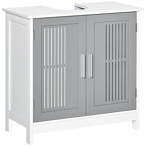 kleankin Modern Under Sink Cabinet with 2 Doors, Bathroom Vanity Unit ...