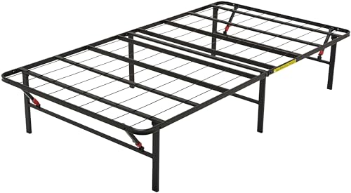 Amazon Basics Single Foldable Platform Bed Frame with Steel Slats, Tool ...