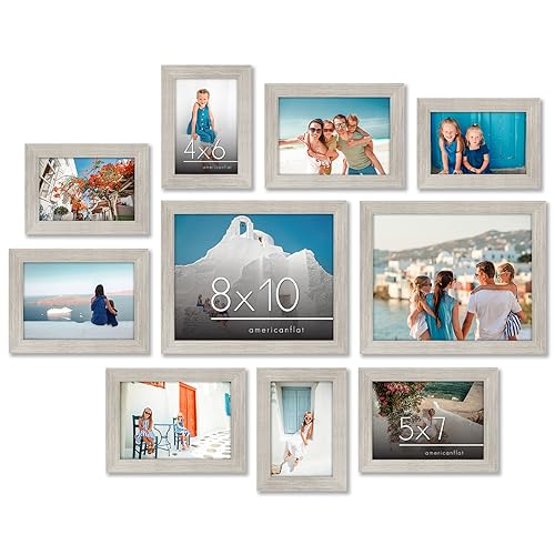 Americanflat 10 Piece Gallery Wall Frame Set in Driftwood - Two 8x10 ...