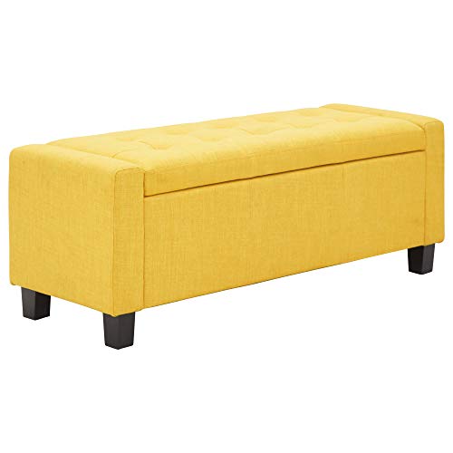 GFW Verona Ottoman Storage Box (Mustard) - Ottoman Storage Bench for ...