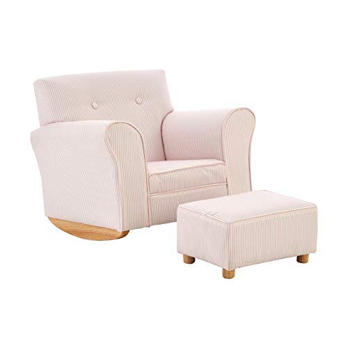 Premier Housewares Kids Rocker with Footstool, Pine Wood, Plywood ...