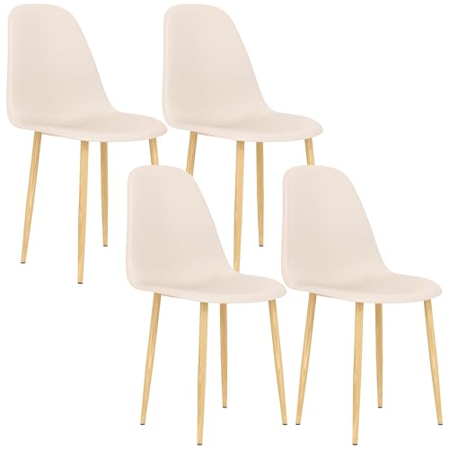 HOMCOM Modern Dining Chairs Set of 4, Kitchen Chairs with Backrest and ...