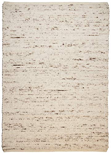 Timeless natural rug made from 100% sustainable new wool hand-woven and ...