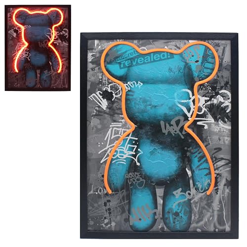 L & P Home & Gifts Lesser & Pavey Street Bear Wall Art - Urban Neon LED ...