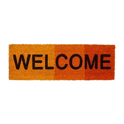 "Narrow ""WELCOME"" Doormat Colour Gradient Coir Welcome Mat with Anti ...