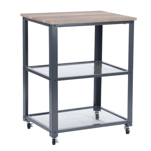 39F Furniture Dream Rustic Industrial Side Table - Multi-Tiered Metal ...