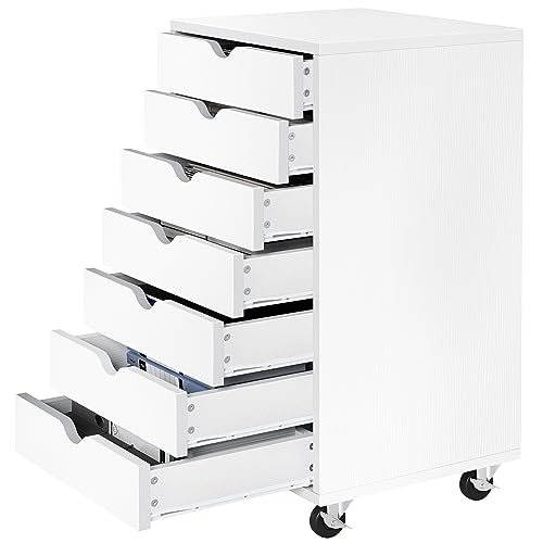 YITAHOME Under desk drawers, Filing Cabinet with 7 Drawers, Mobile File ...