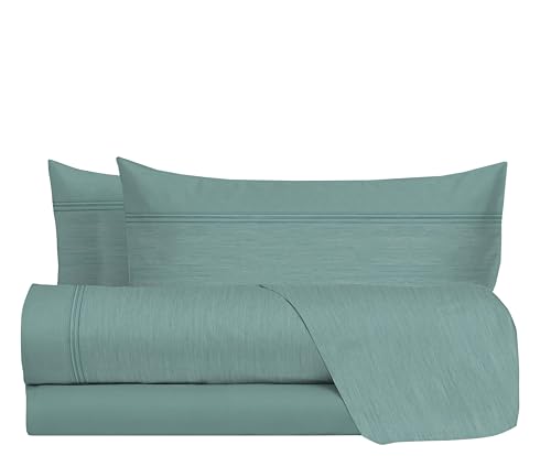 hermet 100% Cotton Double Bed Sheet Set, Double Bed Set, Canvas Effect ...