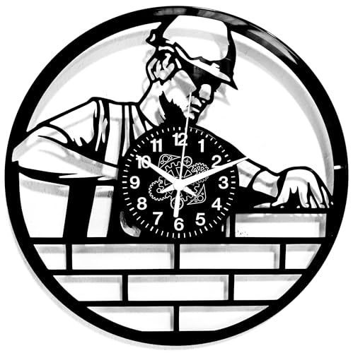 Instant Karma Clocks - Bricklayer Wall Clock with Construction Worker ...
